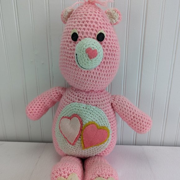 Handmade | Toys | Handmade Crochet Care Bear Love A Lot Bear Plush 22 ...